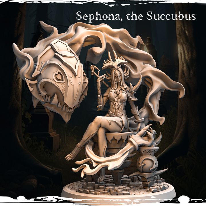 3D Printable Sephora the Succubus - 75mm by Monolith Arts